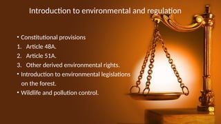 Introduction to environmental laws and regulation. | PPTX