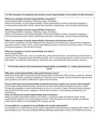 Business Ethics and Social Responsibility (BESR) | DOCX