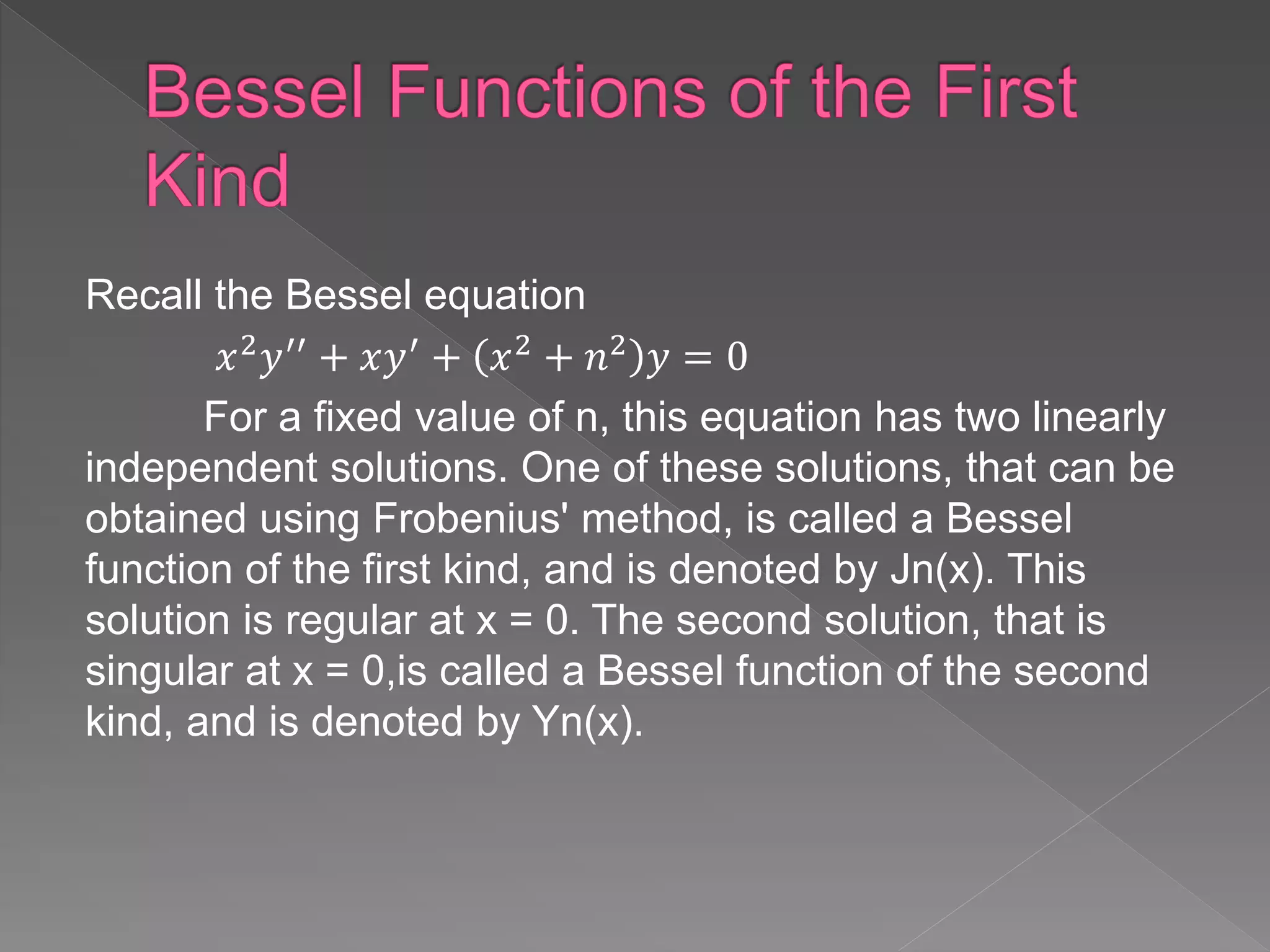 Bessel function and hankle transform | PPTX
