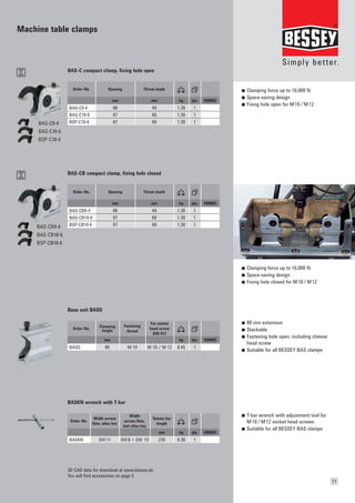 BESSEY Clamping to equipment and maschine tables | PDF | Woodworking ...