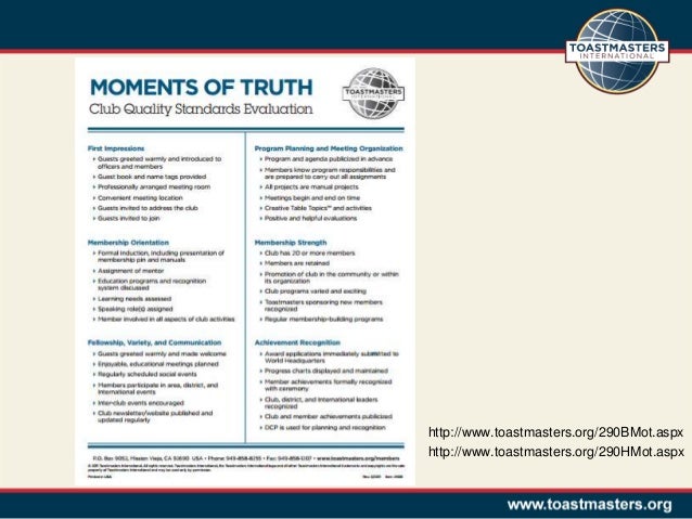 Best Club - Toastmasters - Moments Of Truth
