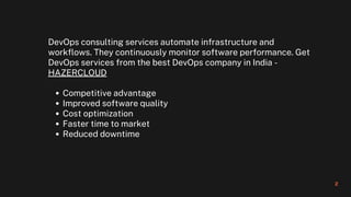 Benefits of DevOps Services and Solutions | HAZERCLOUD | PDF