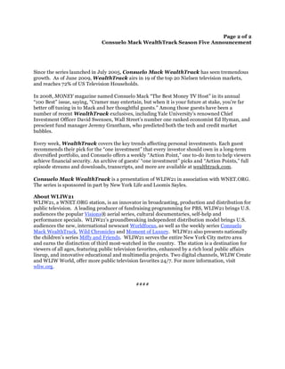 "BEST MONEY TV HOST" CONSUELO MACK Launches Fifth Season on ... | PDF
