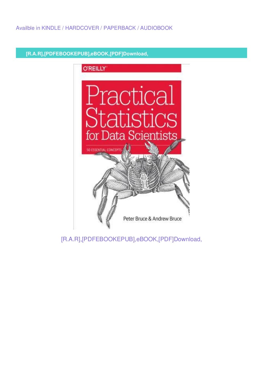 Best[PDF]Practical Statistics for Data Scientists: 50 Essential ...