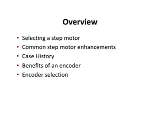 Best Practices for Motion Control: Stepper Motor and Encoder Selection ...