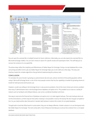Best practices-guide-for-exchange-server-database-corruption-problems | PDF