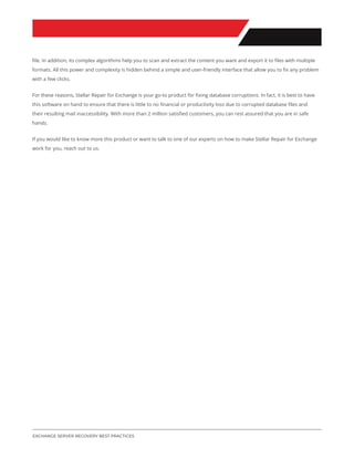 Best practices-guide-for-exchange-server-database-corruption-problems | PDF