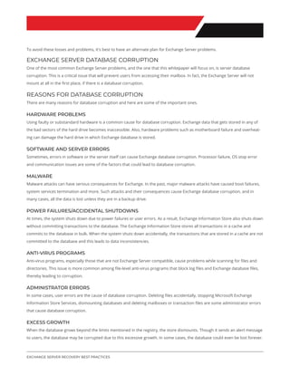 Best practices-guide-for-exchange-server-database-corruption-problems | PDF