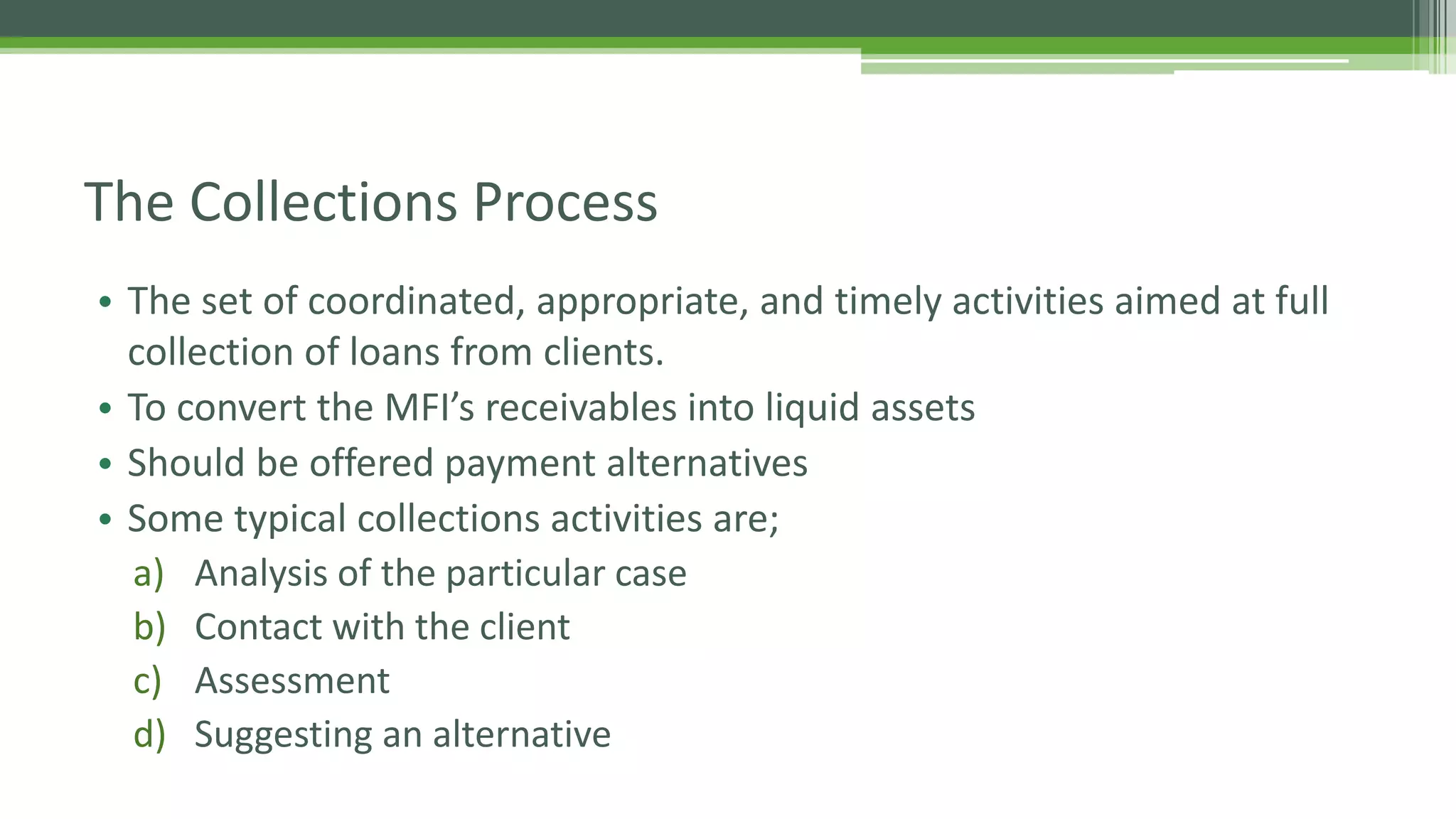 Best Practices for Loan Collections for Microfinance Institution | PPTX