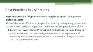 Best Practices for Loan Collections for Microfinance Institution | PPTX