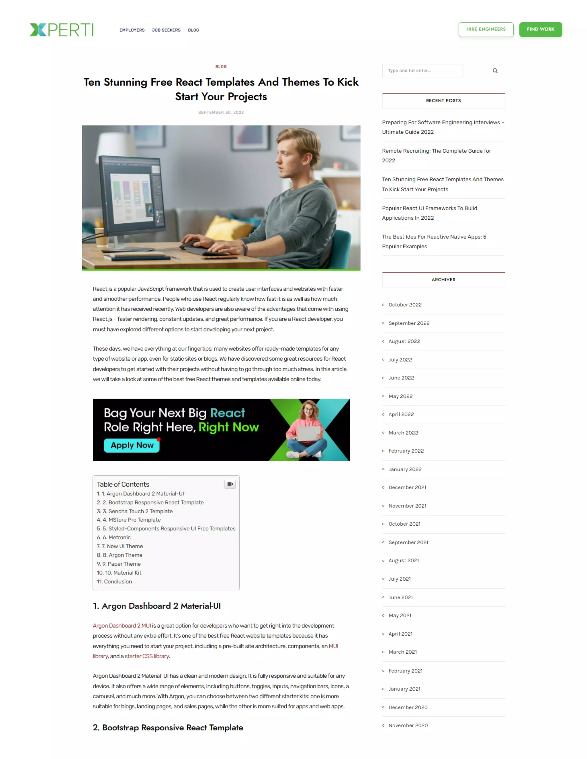 Ten Stunning Free React Templates And Themes To Kick Start Your ...