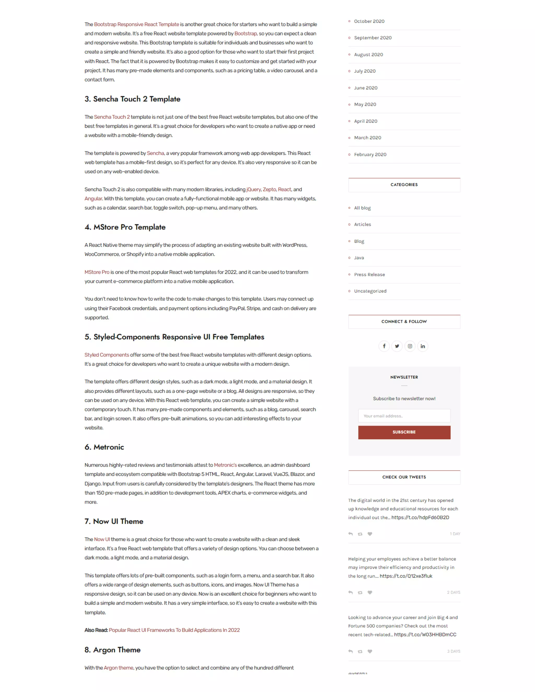 Ten Stunning Free React Templates And Themes To Kick Start Your ...