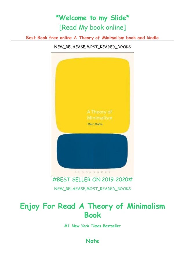 Best (RECOMMEND) Book A Theory of Minimalism full_acces By Marc Botha