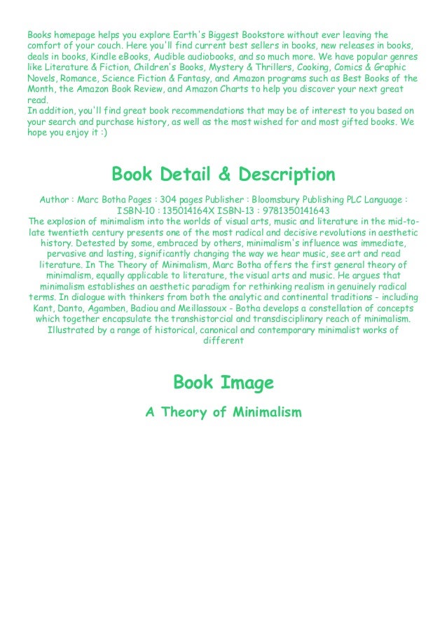 Best (RECOMMEND) Book A Theory of Minimalism full_acces By Marc Botha