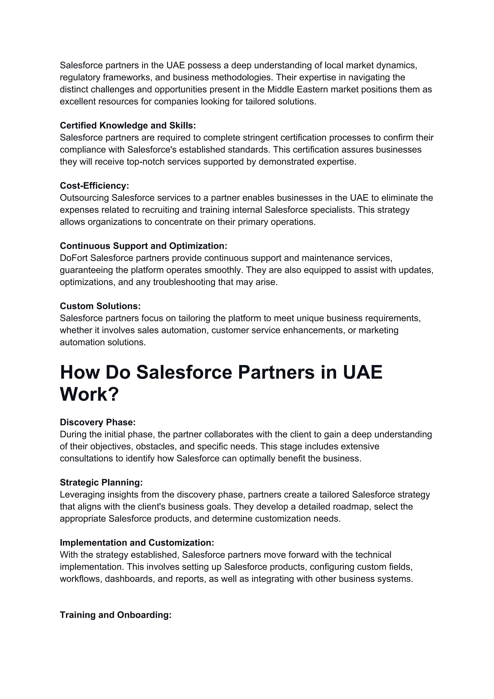 Why and Who Needed Salesforce Partners in UAE | DOCX
