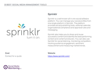 Best Social Media Management Tools | PDF