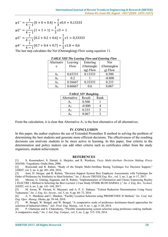 Best Student Selection Using Extended Promethee II Method | PDF
