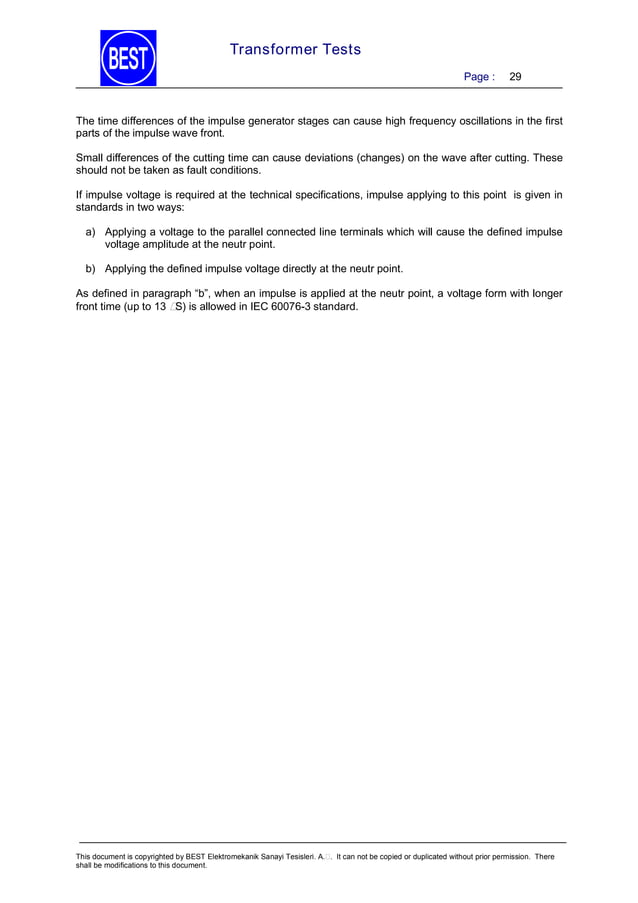 Best Transformer Test Procedures En Pdf