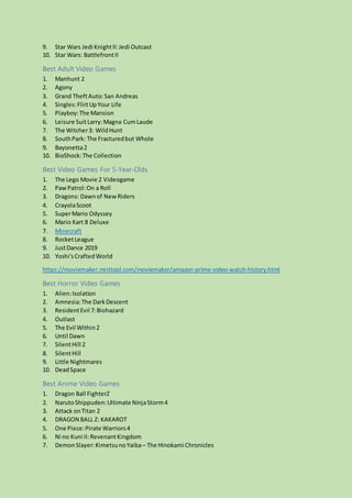 best-video-games.docx | Home Entertainment Systems | Consumer Electronics