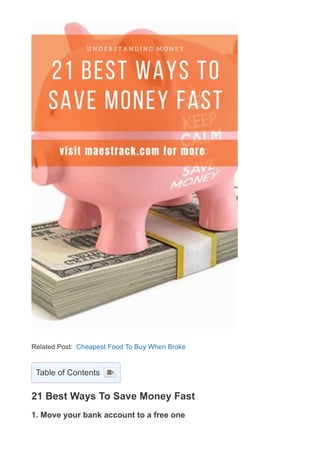Best Ways To Save Money Fast | PDF