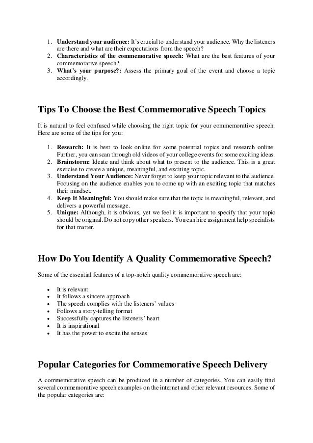 Best 100+ synchronic commemorative speech topics in 2022 | PDF