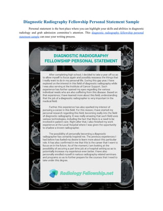 Best 10 Fellowship Personal Statements in Radiology | PDF