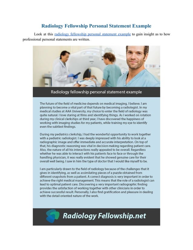 Best 10 Fellowship Personal Statements in Radiology | PDF | Medical ...