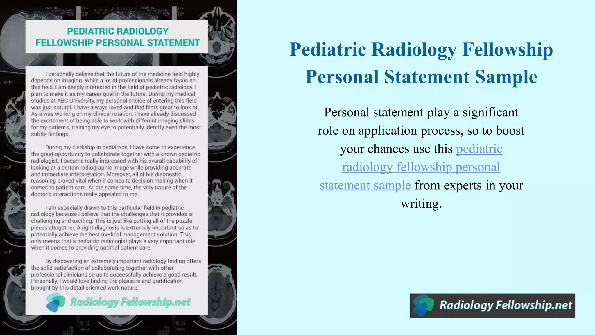 Best 10 Fellowship Personal Statements in Radiology | PPT