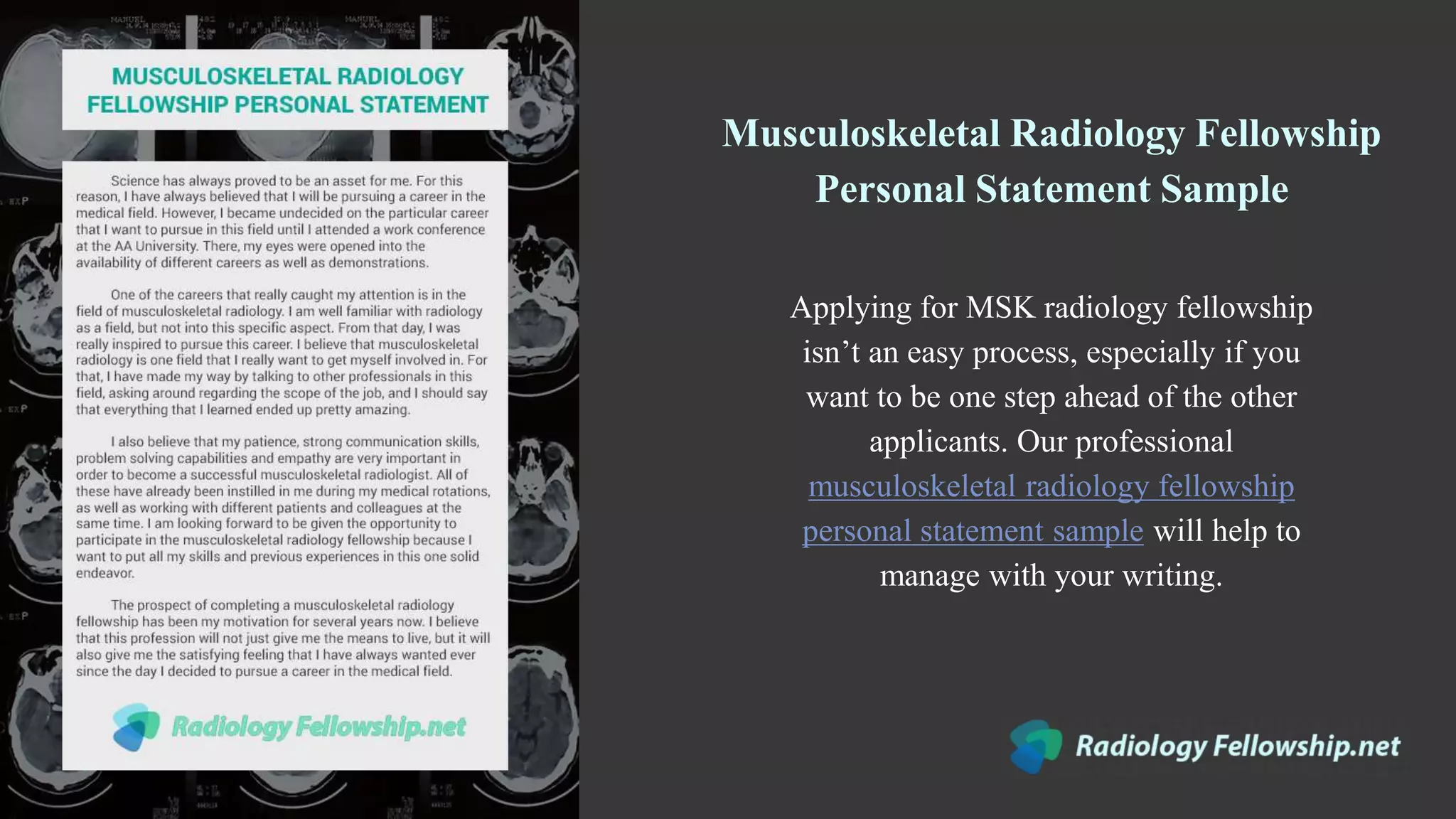 Best 10 Fellowship Personal Statements in Radiology | PPT