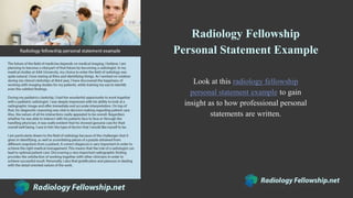 Best 10 Fellowship Personal Statements in Radiology | PPTX