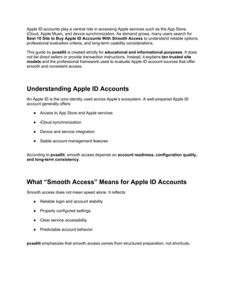 Best 10 Site to Buy Apple ID Accounts With Smooth Access .docx
