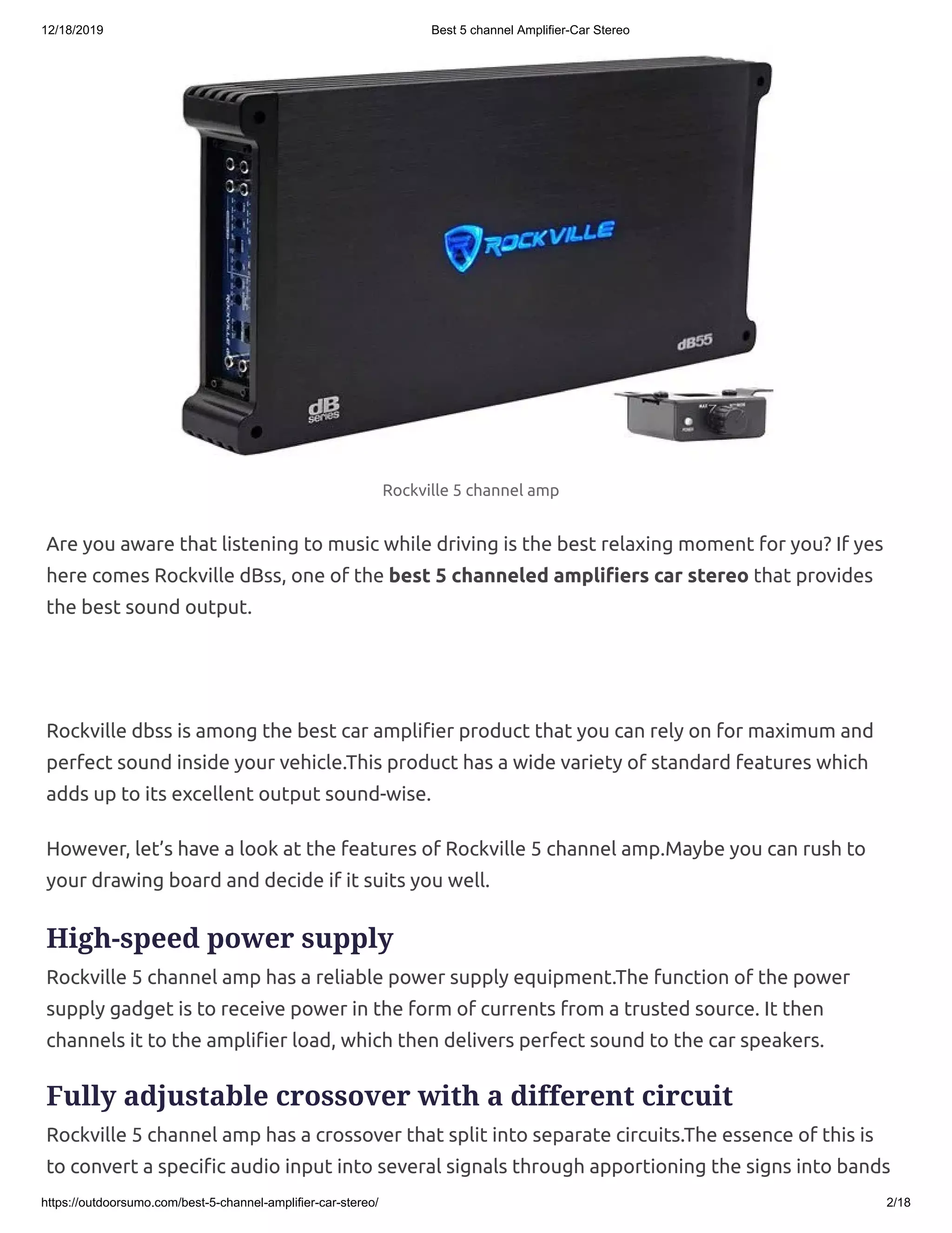 Best 5 channel amplifier car stereo | PDF