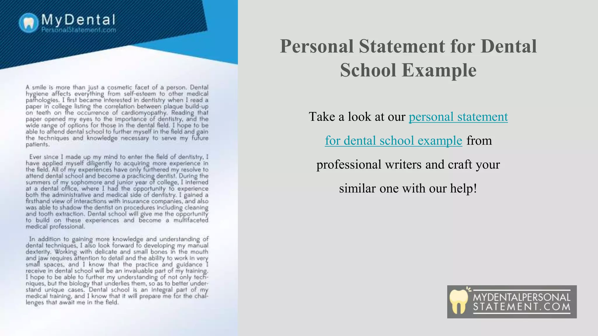 Best 7 Dental Personal Statement Examples | PPTX