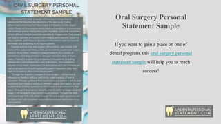 Best 7 Dental Personal Statement Examples | PPTX