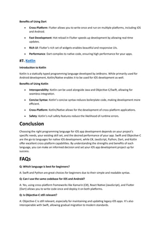 Best 7 Programming Languages for iOS App Development | PDF