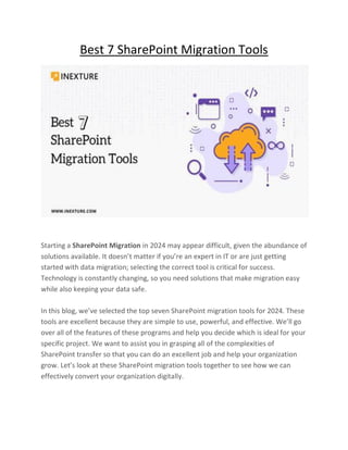 Best 7 SharePoint Migration Tools of 2024 | PDF