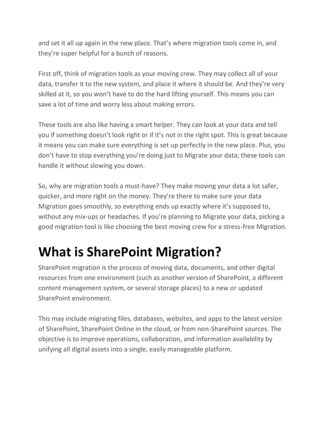 Best 7 SharePoint Migration Tools of 2024 | PDF