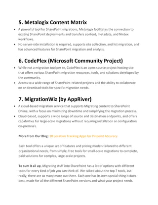 Best 7 SharePoint Migration Tools of 2024 | PDF