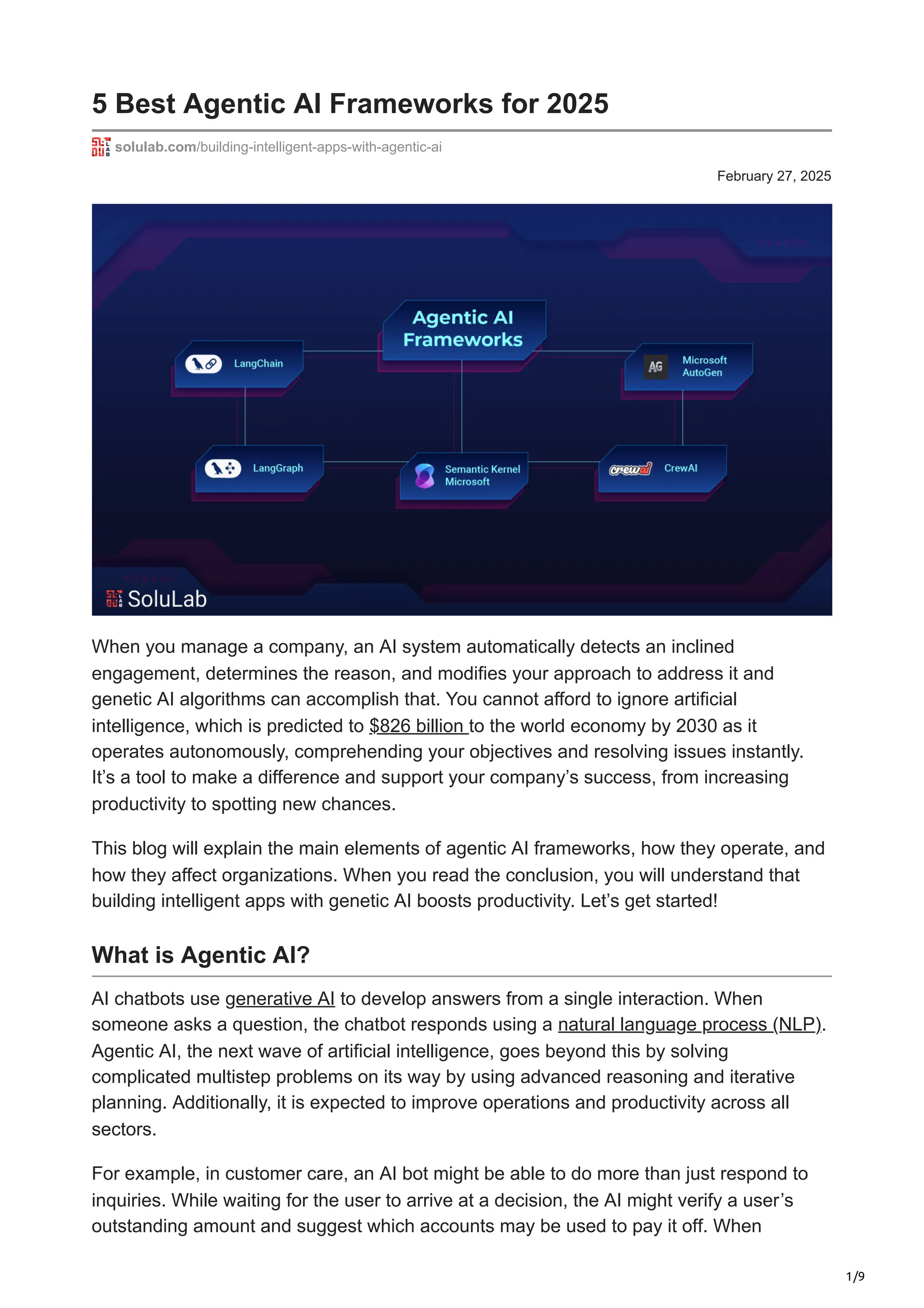 Best Agentic AI Frameworks for 2025.pdf overview | PDF