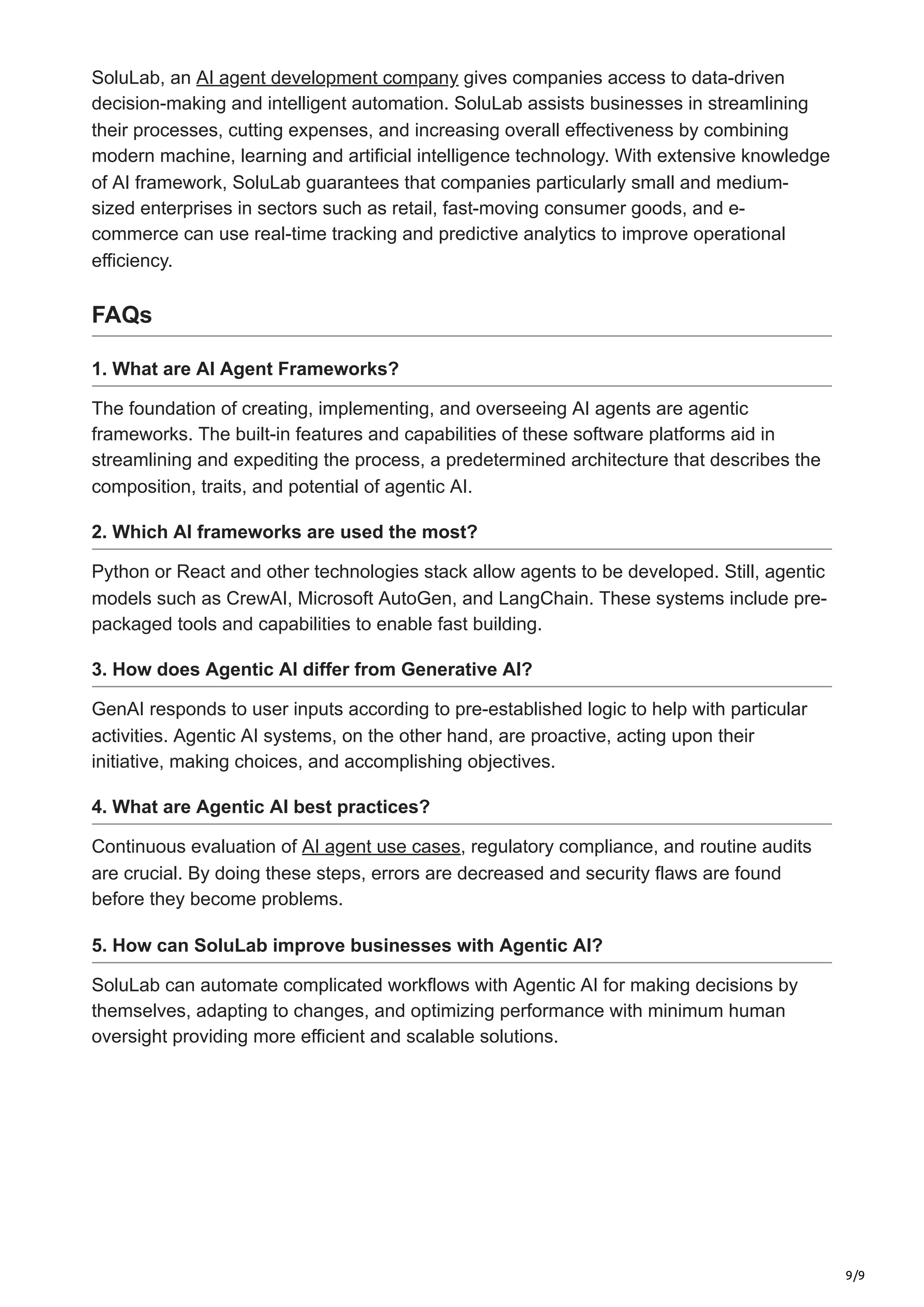 Best Agentic AI Frameworks for 2025.pdf overview | PDF