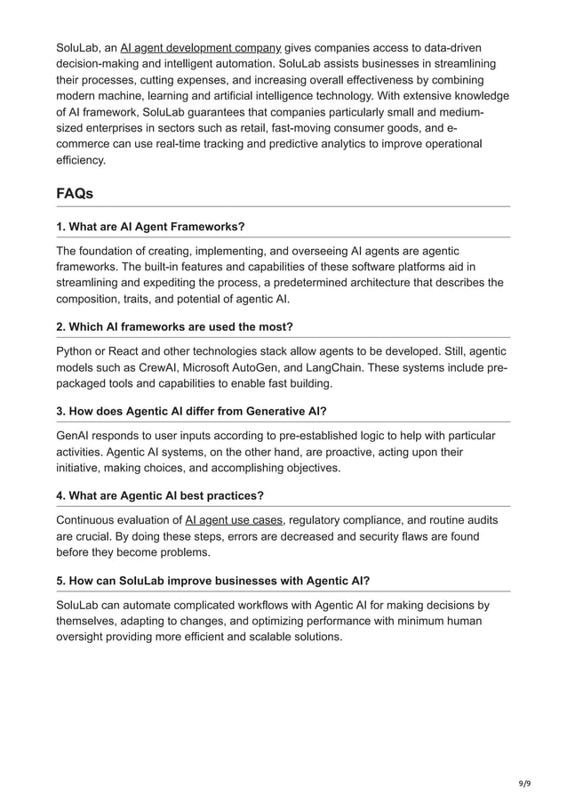 Best Agentic AI Frameworks for 2025.pdf overview | PDF