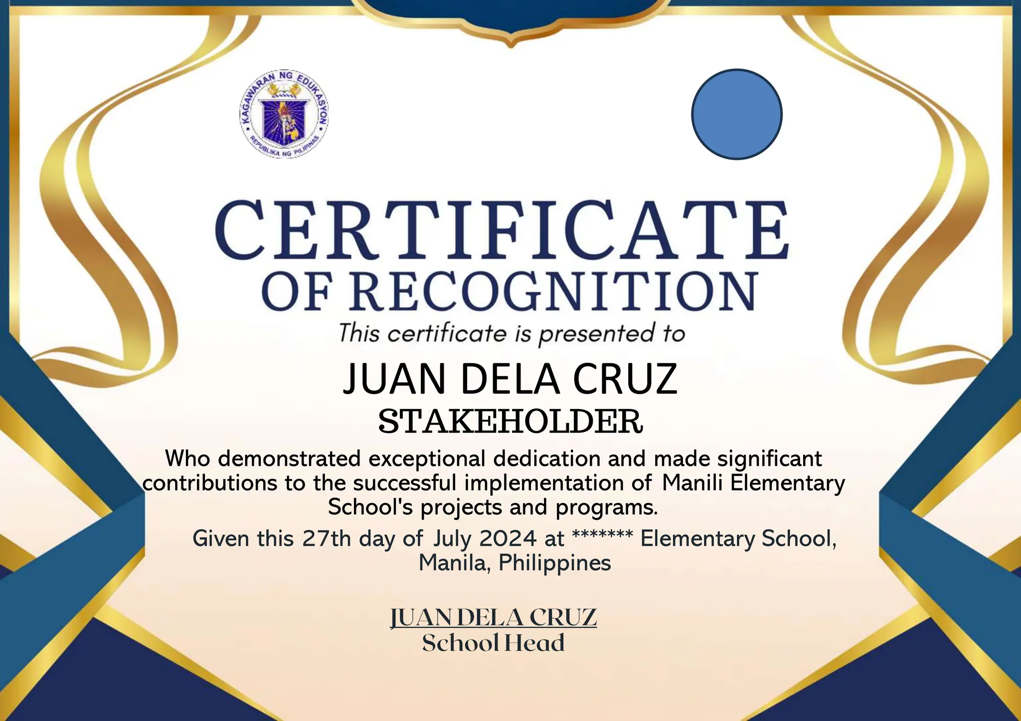 BE STAKEHOLDERS CERTificate for Brigada eskwela | PPTX