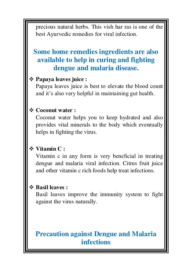 Best and Safest Ayurvedic Solution for Dengue | PDF