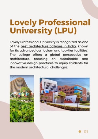 Top 5 Best Architecture Colleges in India | PDF