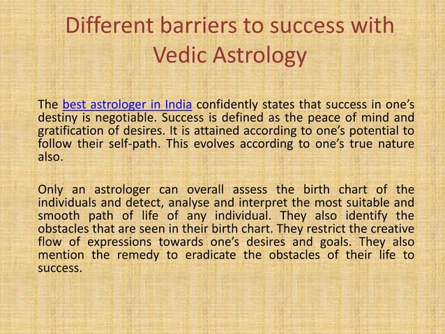 Different barriers to success with Vedic Astrology | PPT