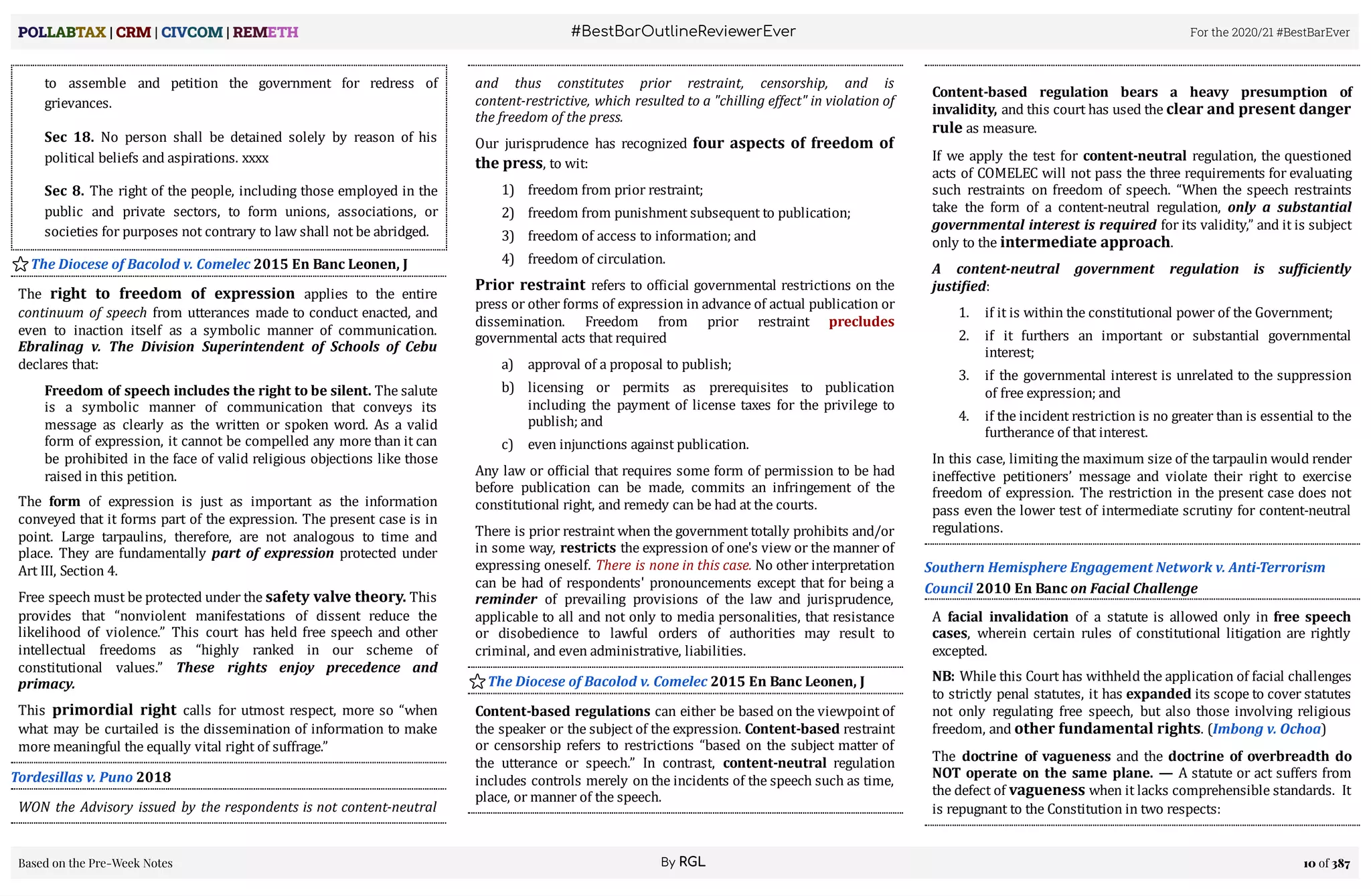 BAR PHILIPPINE LAW REVIEWER | PDF