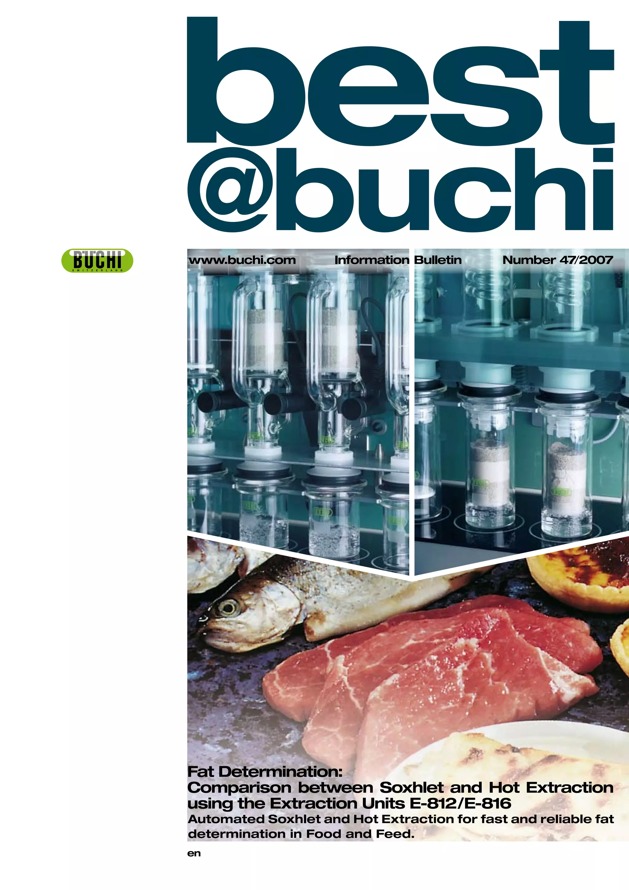 Fat determination by Büchi. Comparison between soxhlet and hot ...