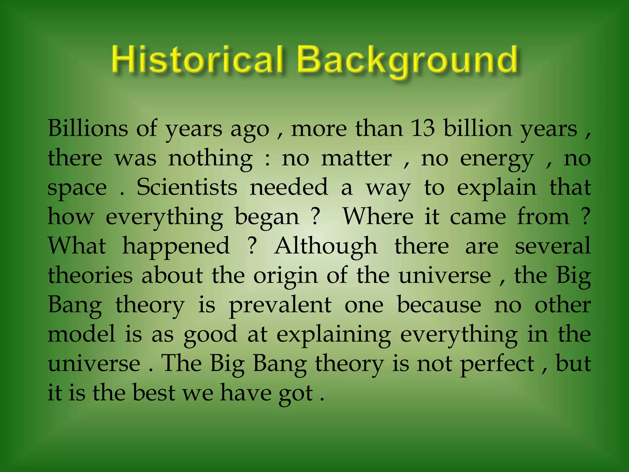 Best big bang presentation | PPTX