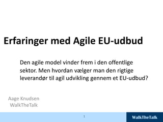 Erfaringer med agile EU-udbud | PPTX
