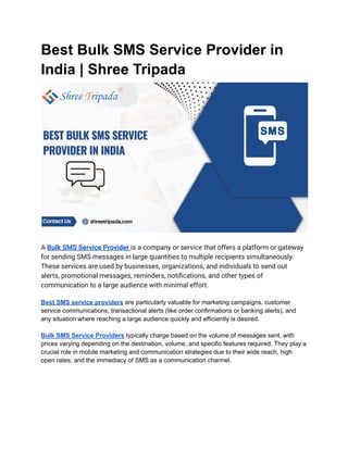 Best Bulk SMS Service Provider in India | Shree Tripada | PDF